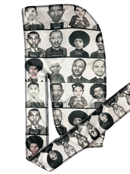 Black Leaders(Mugshot) Silky Durag – JustWaverzDurags™